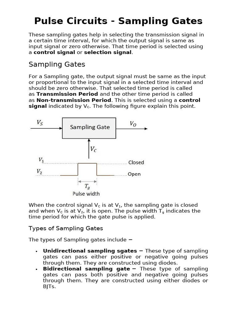 sampling gate | PDF | Logic Gate | Field Effect Transistor
