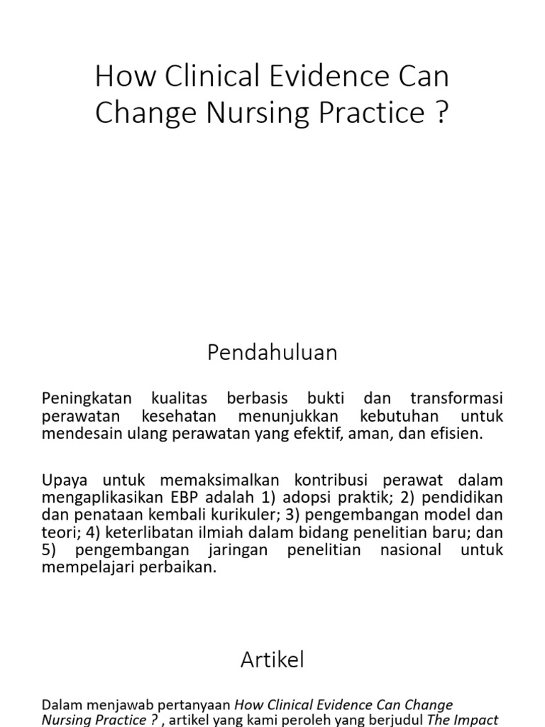 Dampak Bukti Klinis pada Praktik Keperawatan | PDF