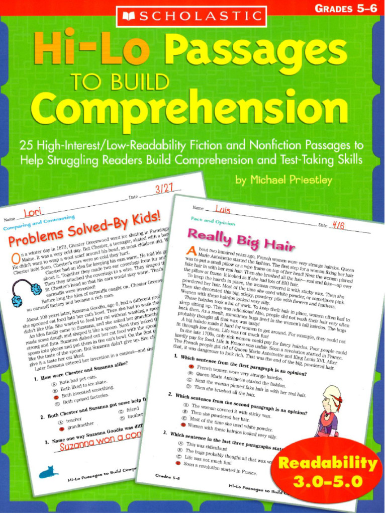 Hi Lo Passages To Build Reading Comprehension Grades 5 6 | PDF