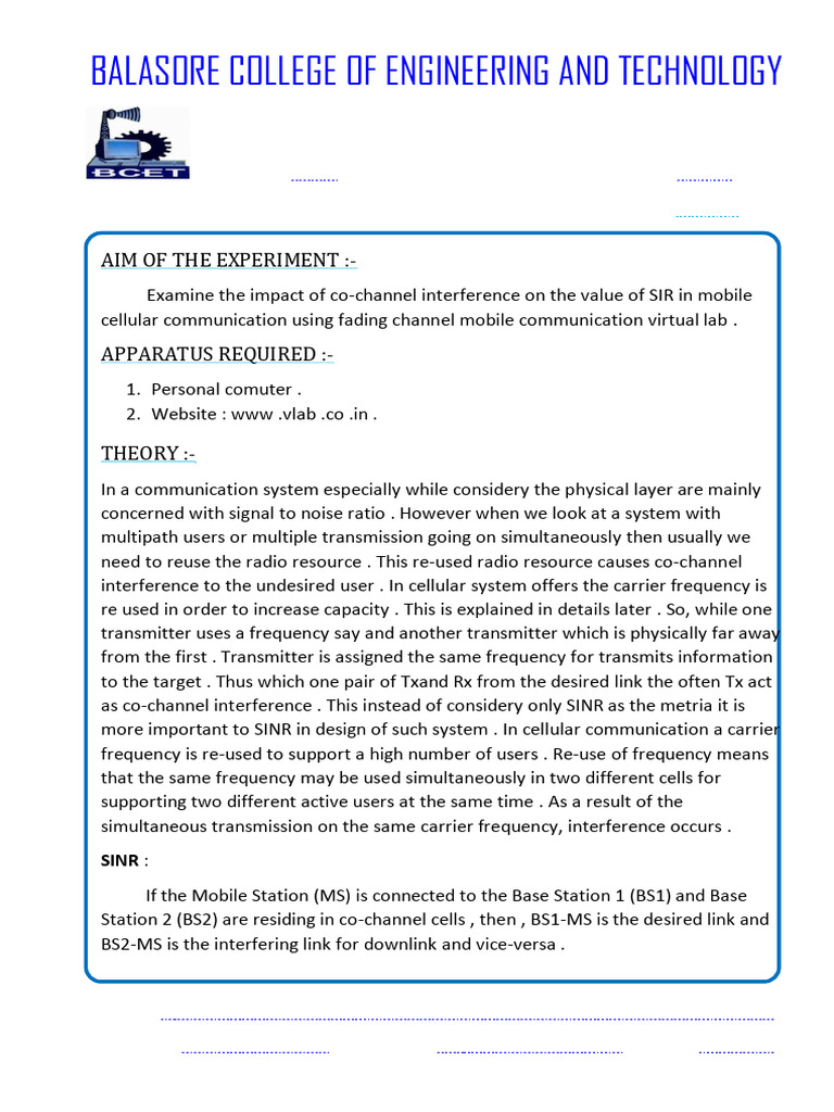 Co-Channel Interference in Mobile Communication | PDF | Cellular ...