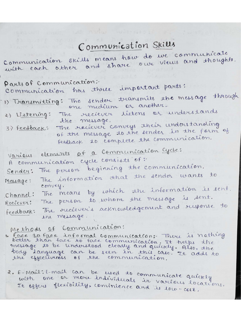 Chapter 1 Communication Skills.pdf | PDF