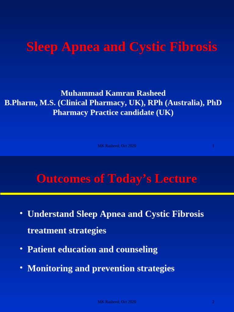 Sleep Apnea and Cystic Fibrosis | PDF | Chronic Obstructive Pulmonary Disease | Human Diseases ...