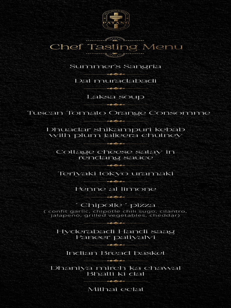 Course Meal Menu | PDF