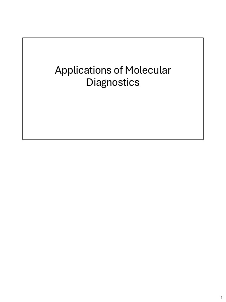 Applications-of-Molecular-Diagnostics | PDF | Polymerase Chain Reaction | Primer (Molecular Biology)