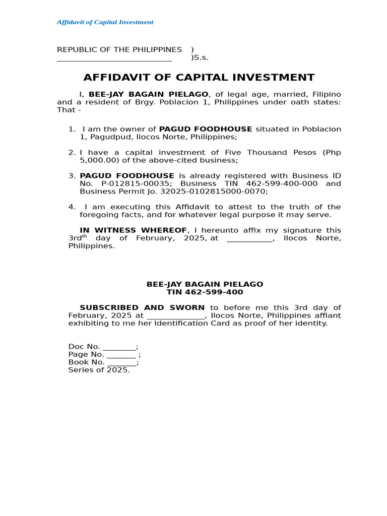 affidavit- bee-jay | PDF