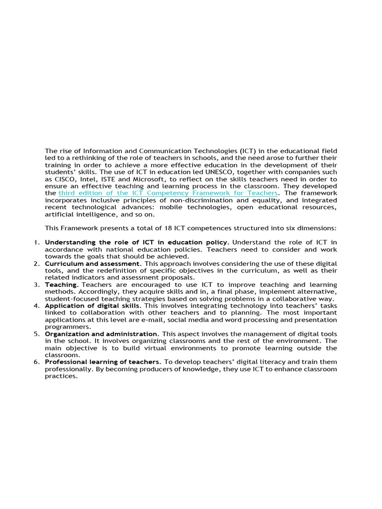 Competences for an adequate use of ICT in a teaching and learning sequence | PDF | Educational ...