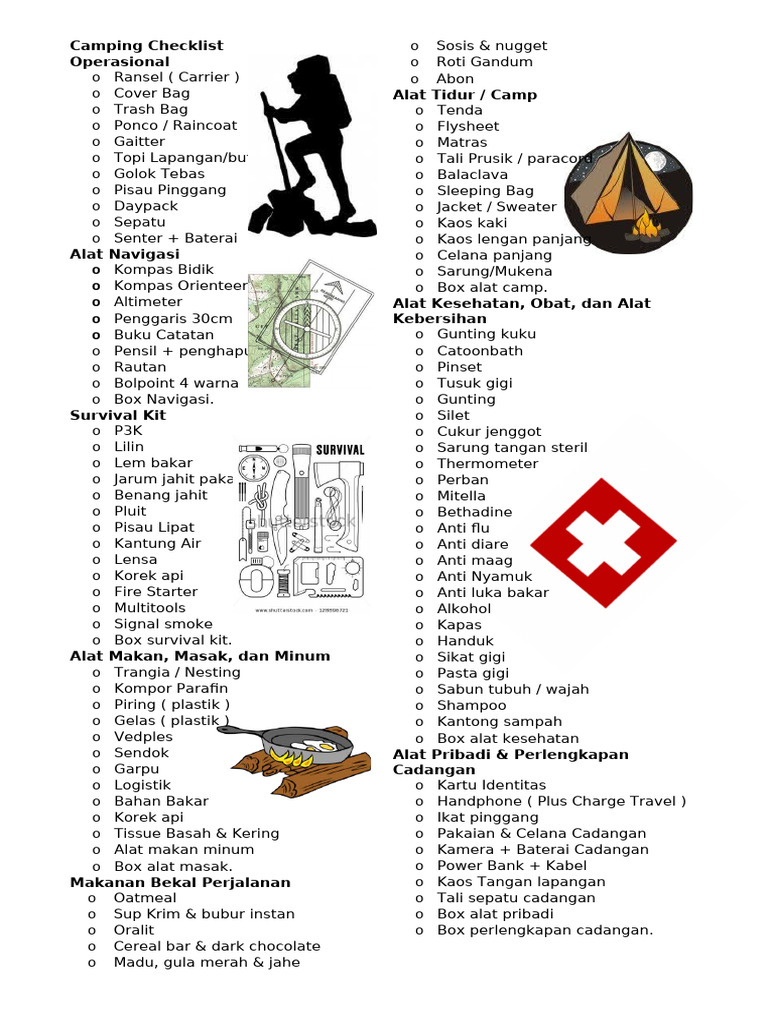 Checklist Perlengkapan Camping | PDF