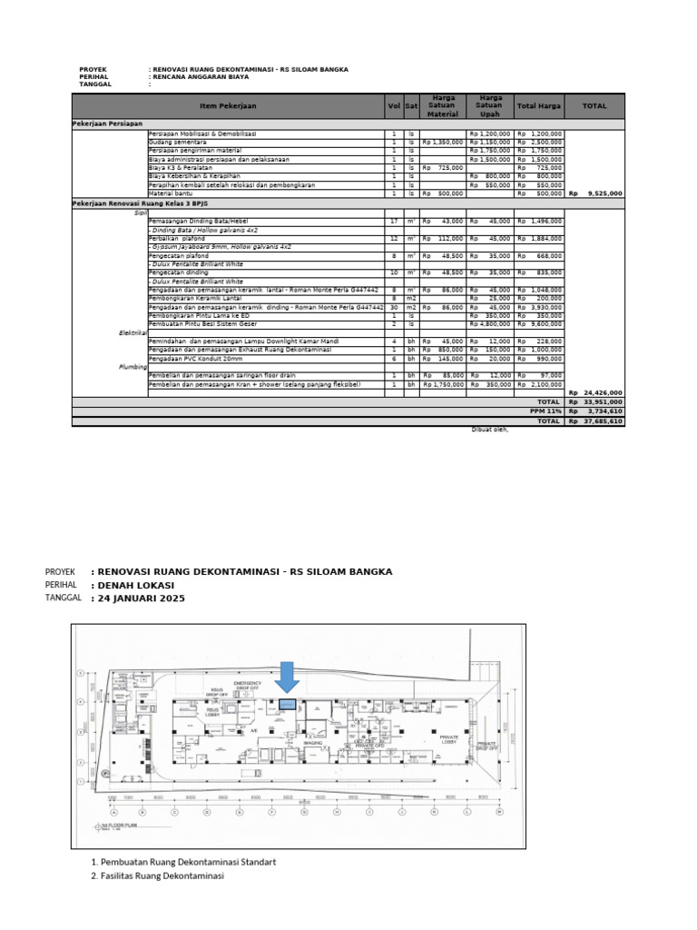 Penawaran Renovasi Ruang Dekontaminasi_VD | PDF