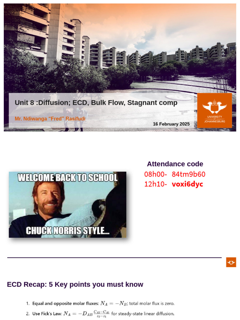 Unit 8b - Diffusion ECD J Bulk Flow J Stagnat Component | PDF ...