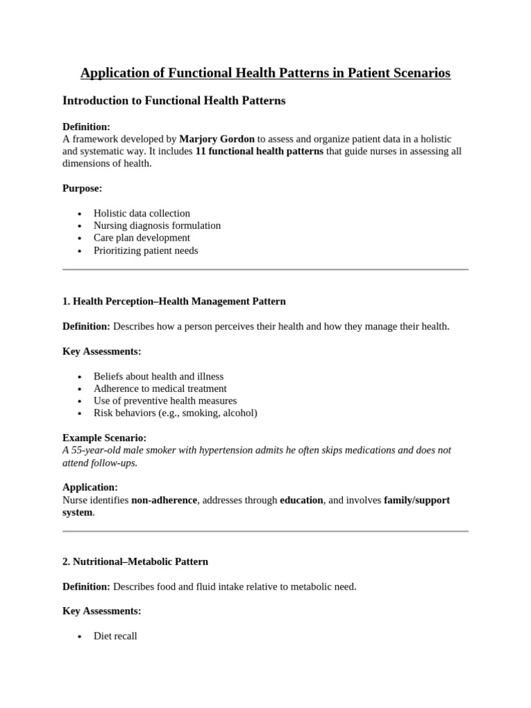 LEC - Health Pattern Scenarios | PDF | Pain | Sleep
