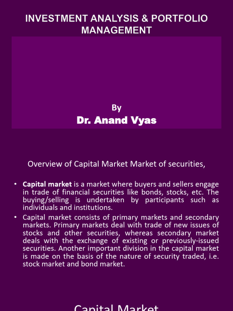 Unit 1 INVESTMENT ANALYSIS & PORTFOLIO MANAGEMENT | PDF | Securities (Finance) | Stocks