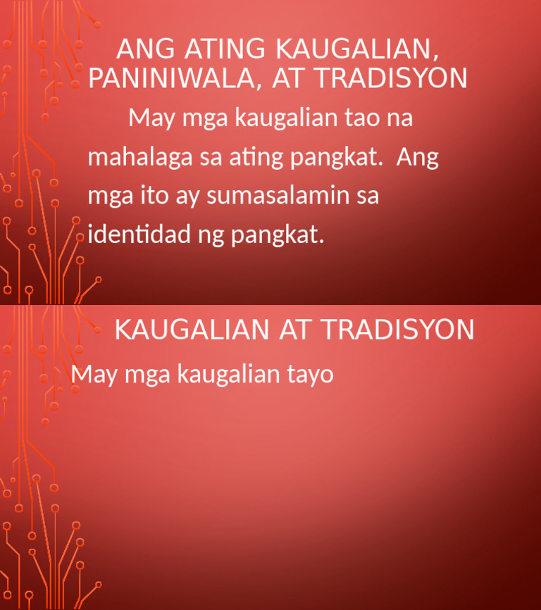 Ang Ating Kaugalian, Paniniwala, at Tradisyon | PDF
