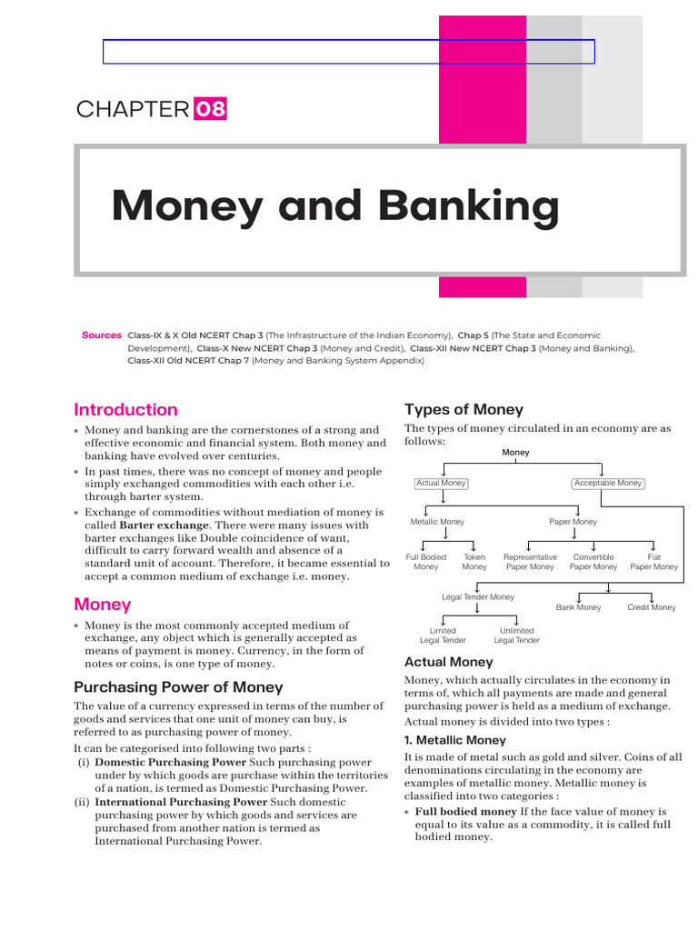 Indian Economy: Money and Banking Overview | PDF | Money | Reserve Bank ...
