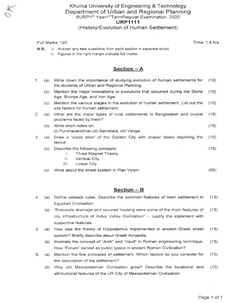 1st Year 1st Term Exam 2020 | PDF
