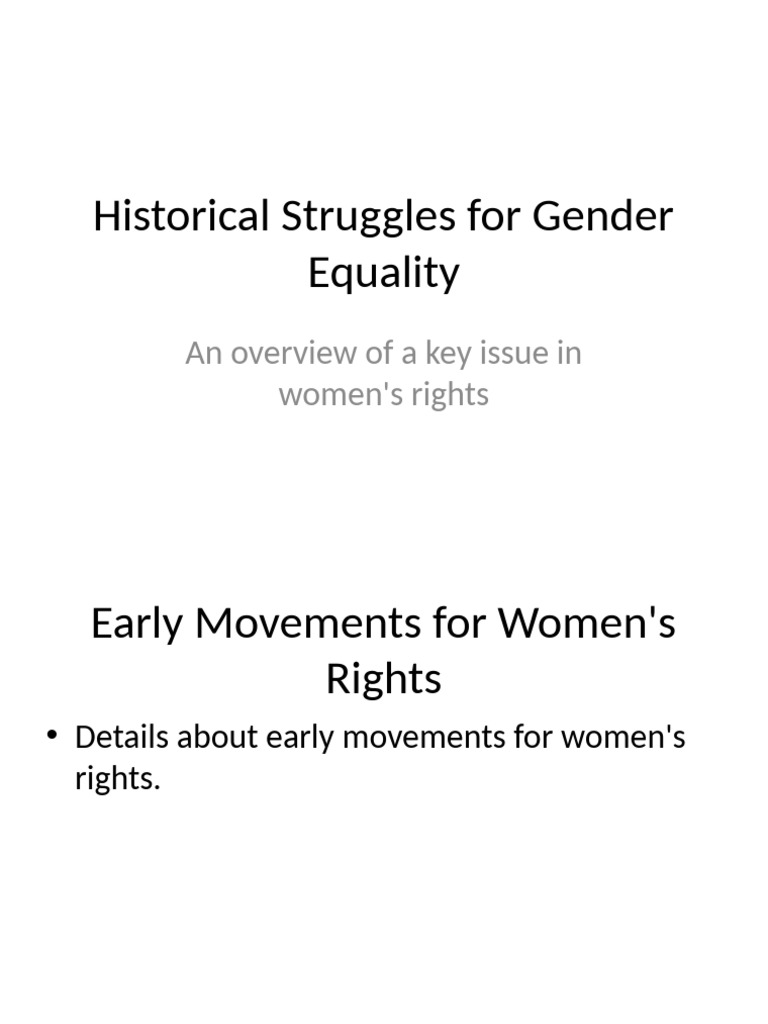 2 Historical Struggles For Gender Equality | PDF