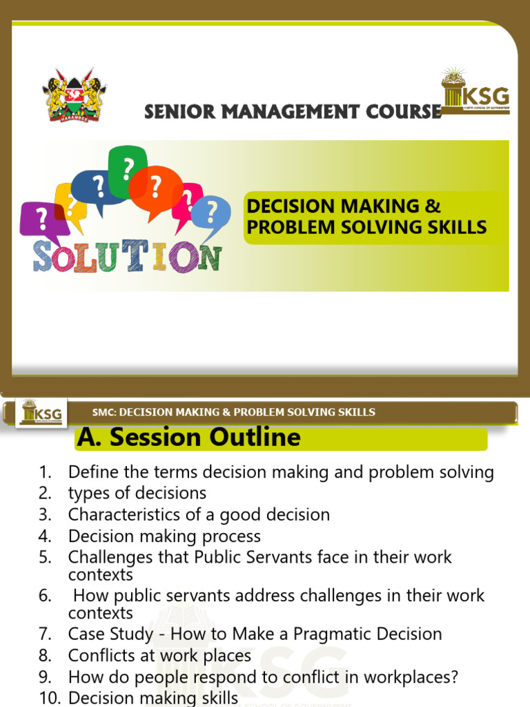 301 - Unit 3 Decision Making and Problem Solving Skills | PDF | Decision Making | Behavioural ...