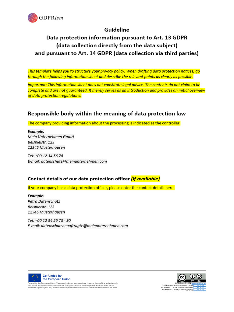 GDPRism Guideline data protection information | PDF | Justice | Crime ...