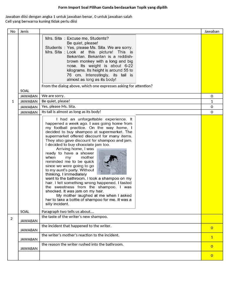 Form Soal Ganda | PDF