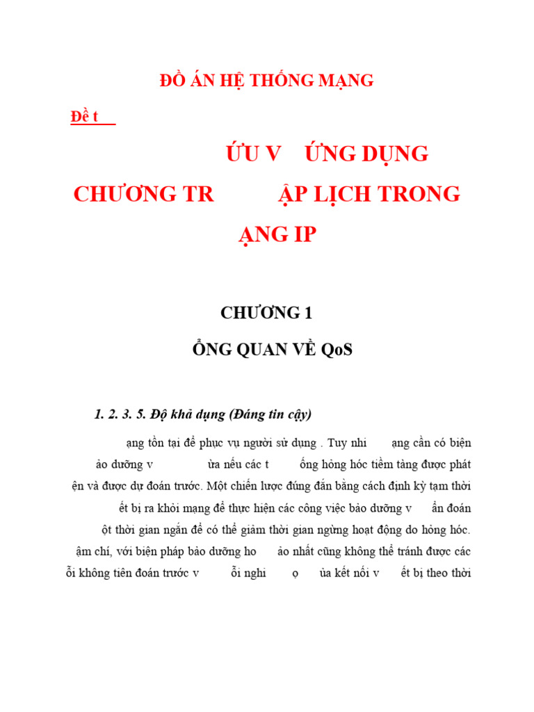 Nguyen Cuu Va Ung Dung Chuong Trinh Lap Lich Trong Mang Ip Chuong 1 2 Ppt | PDF