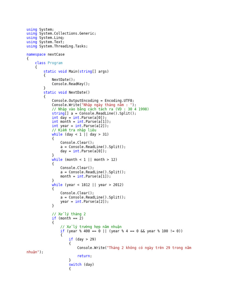 Bài tập nextDate - Ngô Lê Minh Tú 22DH114147 | PDF