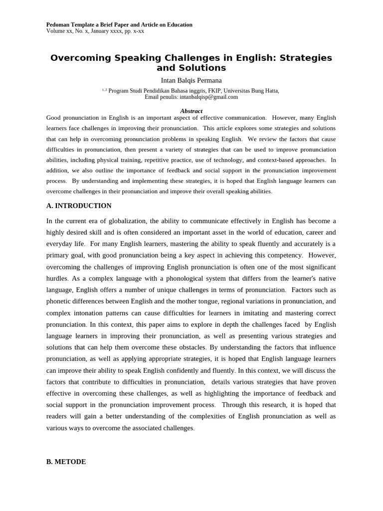 Article - and - Paper - Intan Balqis Permana | PDF | English Language ...