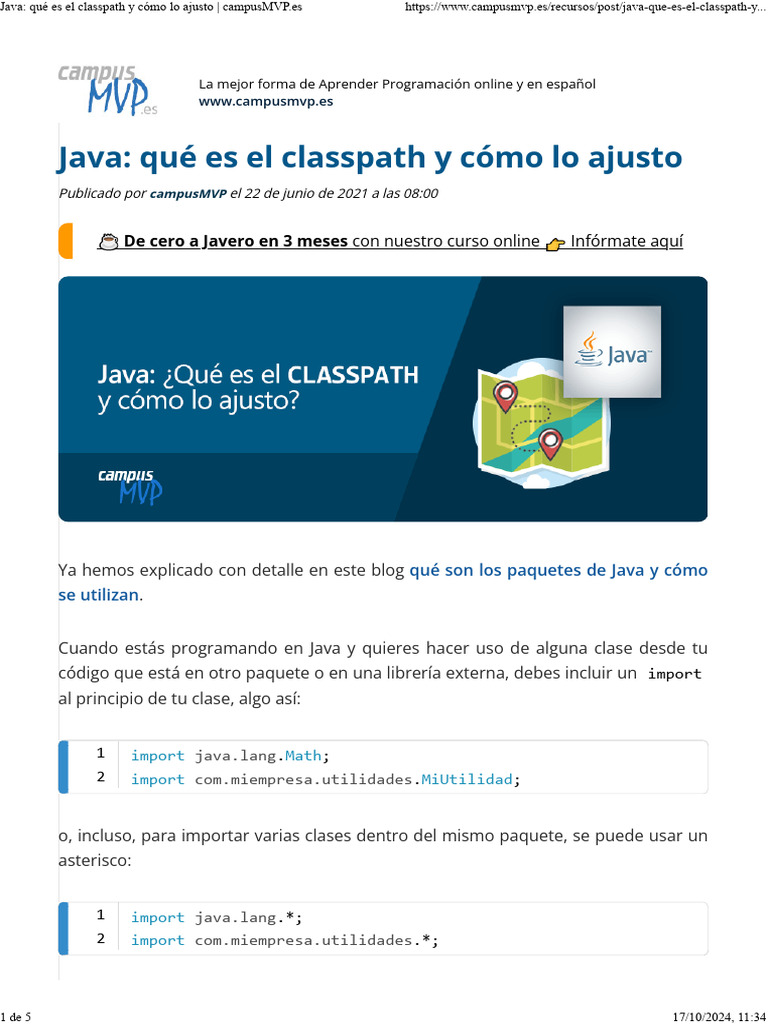 Ajustar el CLASSPATH en Java | PDF | máquina virtual de Java | Java (lenguaje de programación)