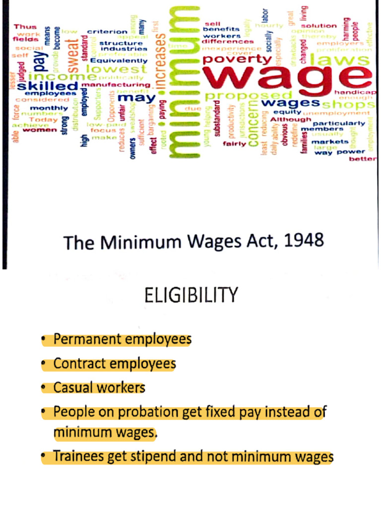 Minimum Wages Act | PDF