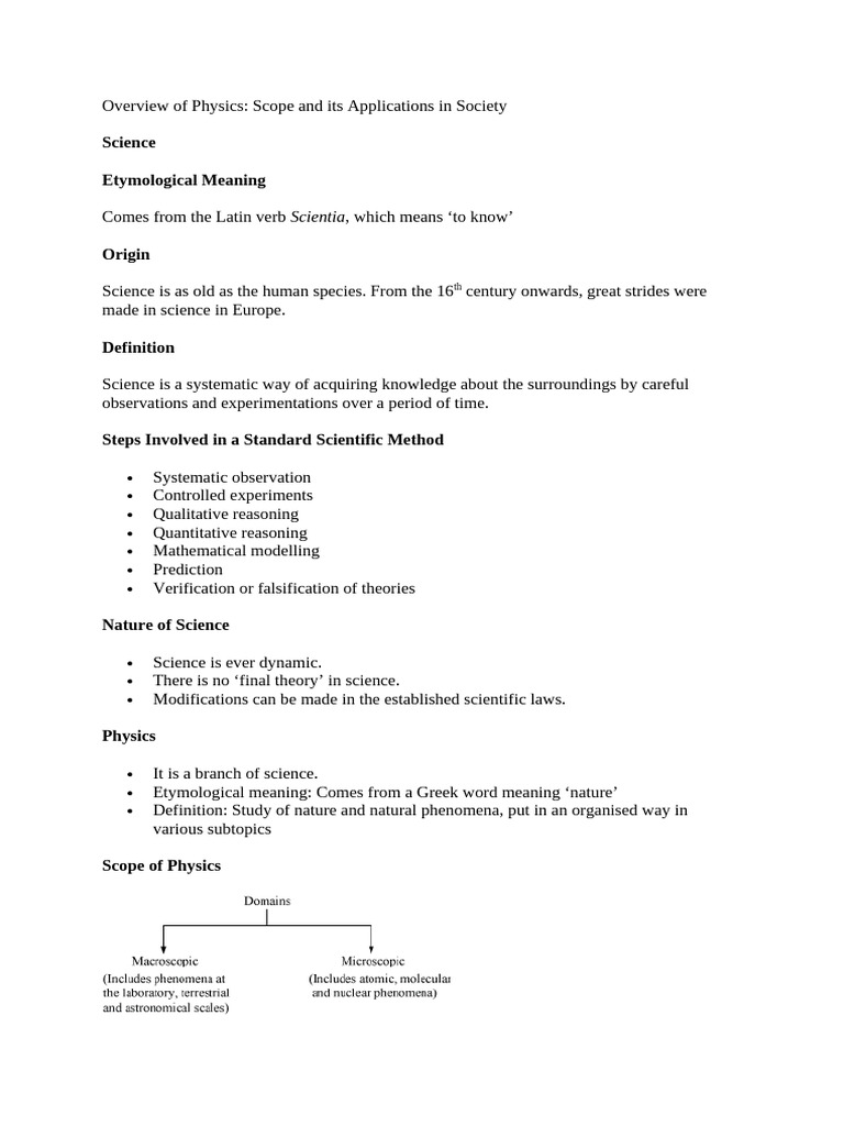 Chapter 1 Physics Summary for Grade 8 | PDF | Significant Figures | Physics