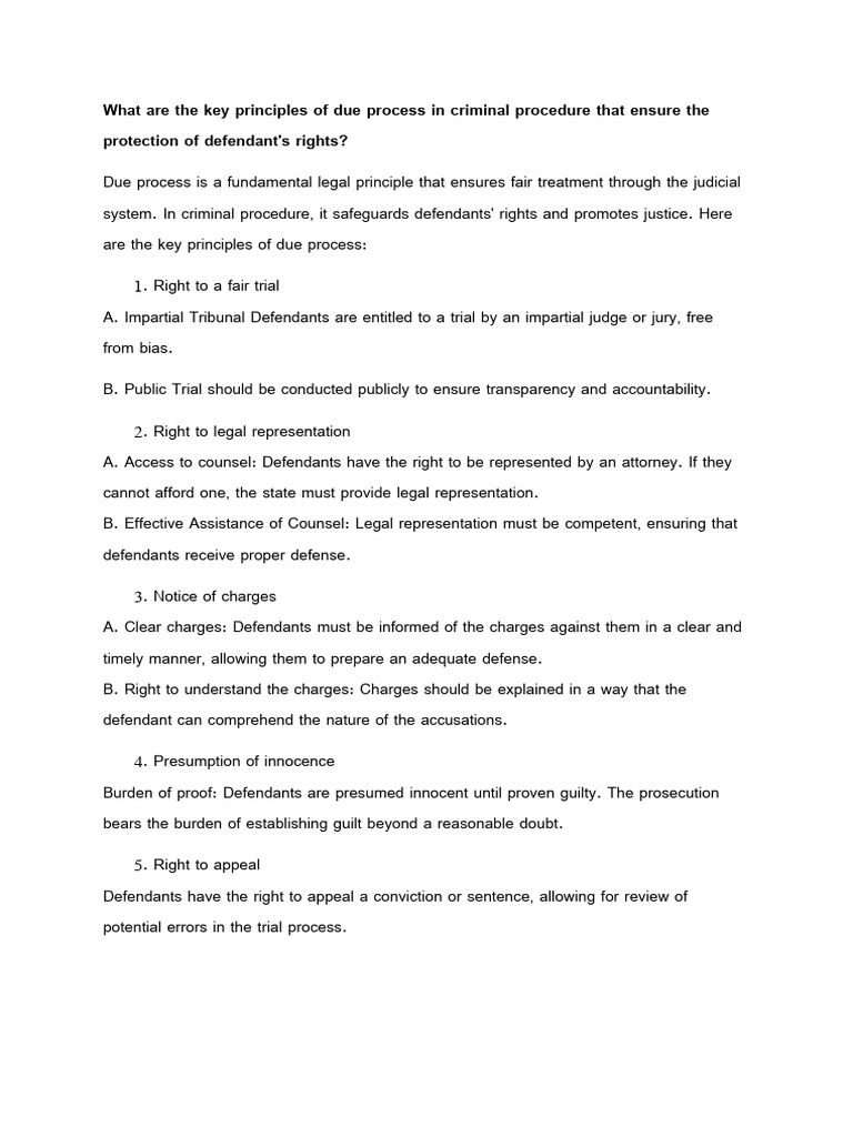 Due Process in Criminal Procedure | PDF