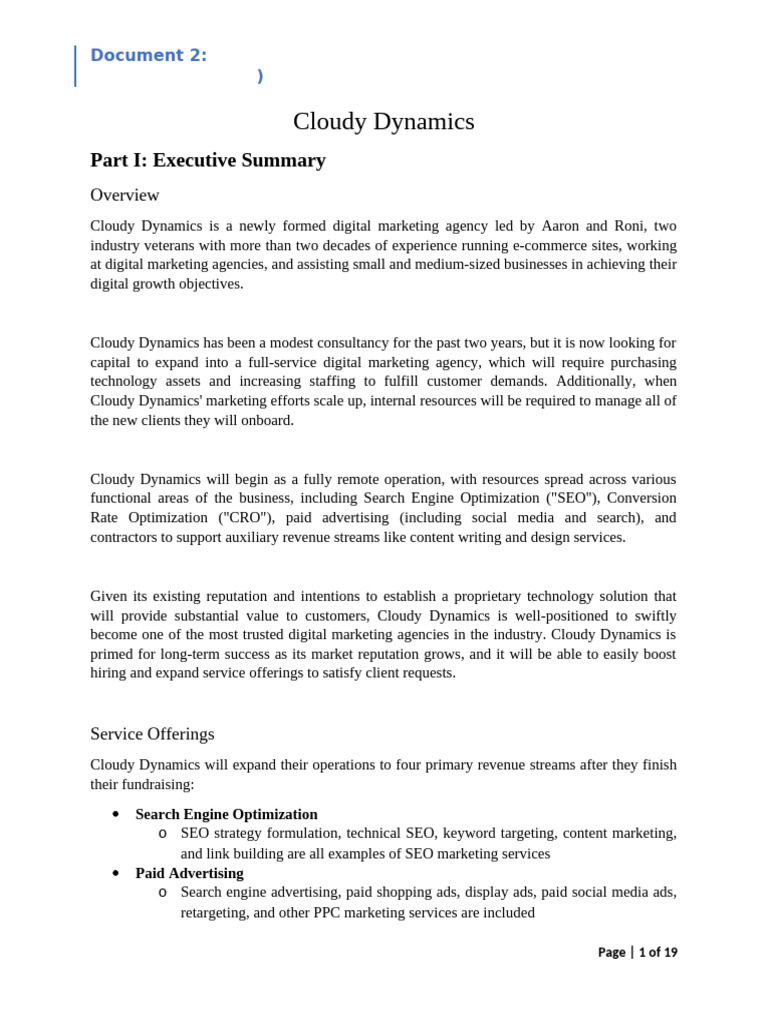Cloudy Dynamics: Digital Marketing Agency Overview | PDF | Digital ...