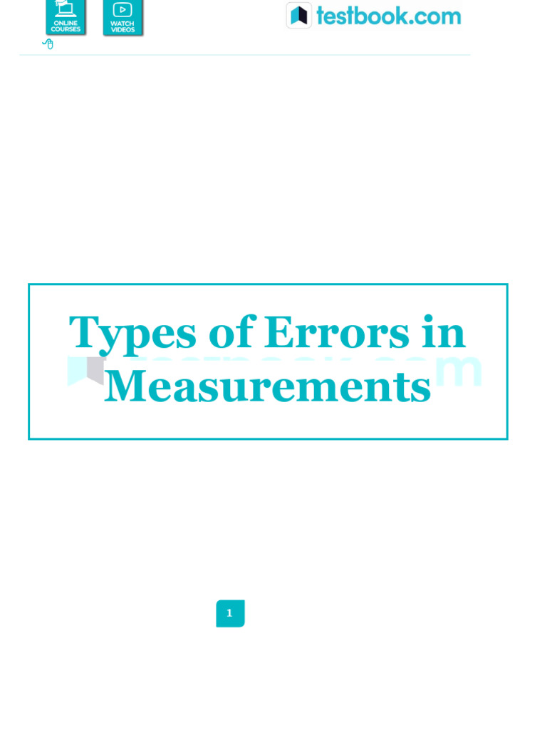 Types of Errors in Measurements. Cbe8a3fe | PDF | Observational Error | Significant Figures