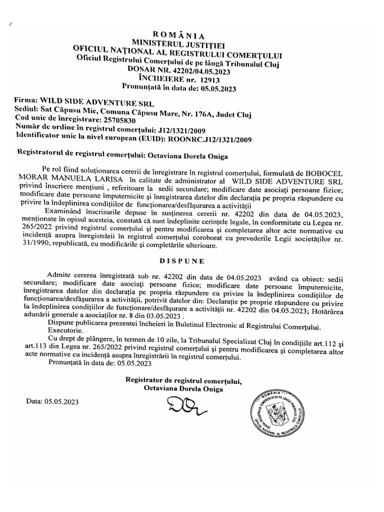 Wild Side Punct de Lucru Cluj | PDF