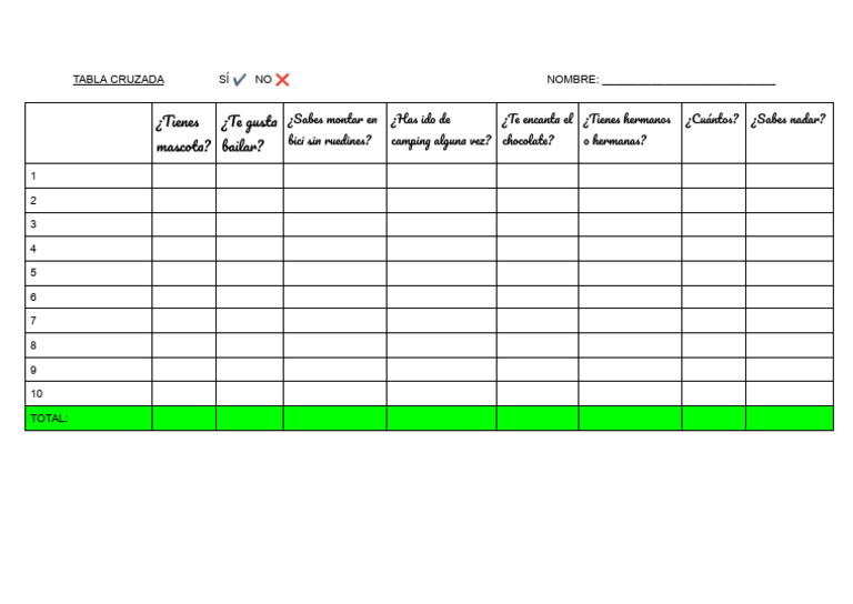 Tabla Cruzada 2EP | PDF