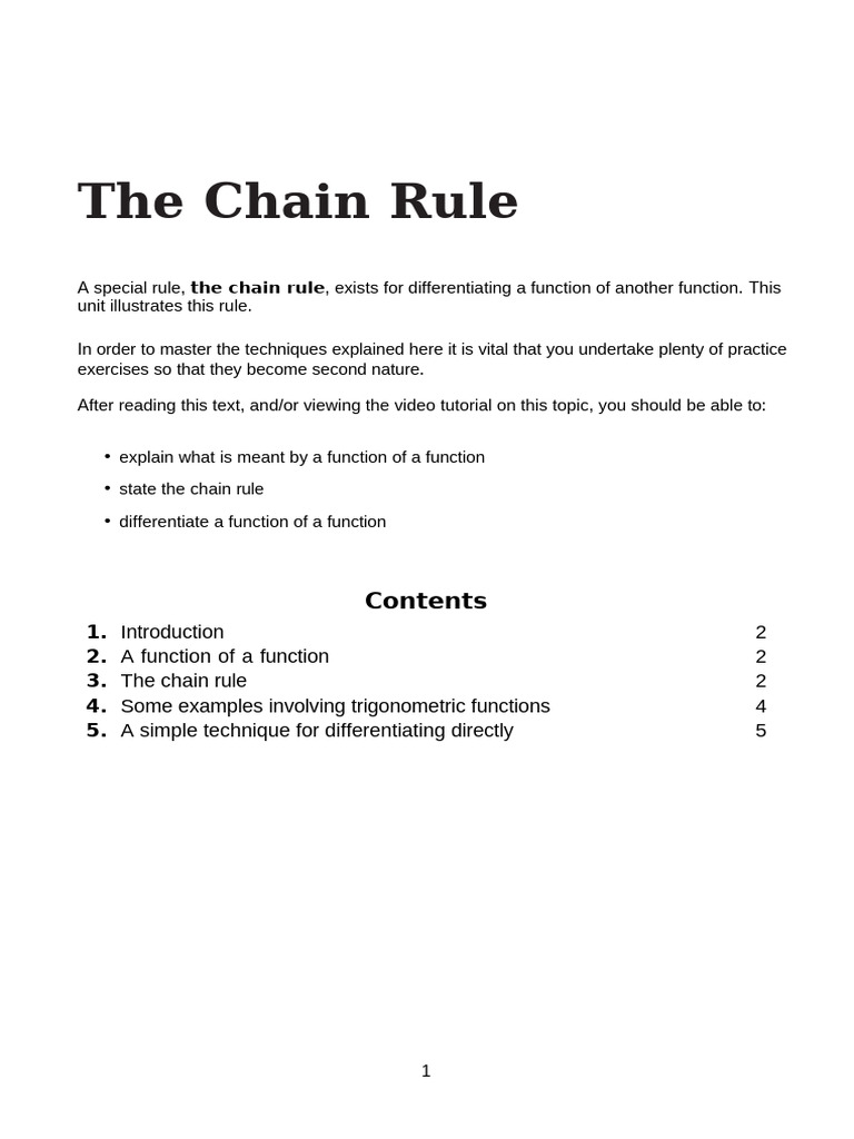 Understanding the Chain Rule in Calculus | PDF | Trigonometric ...