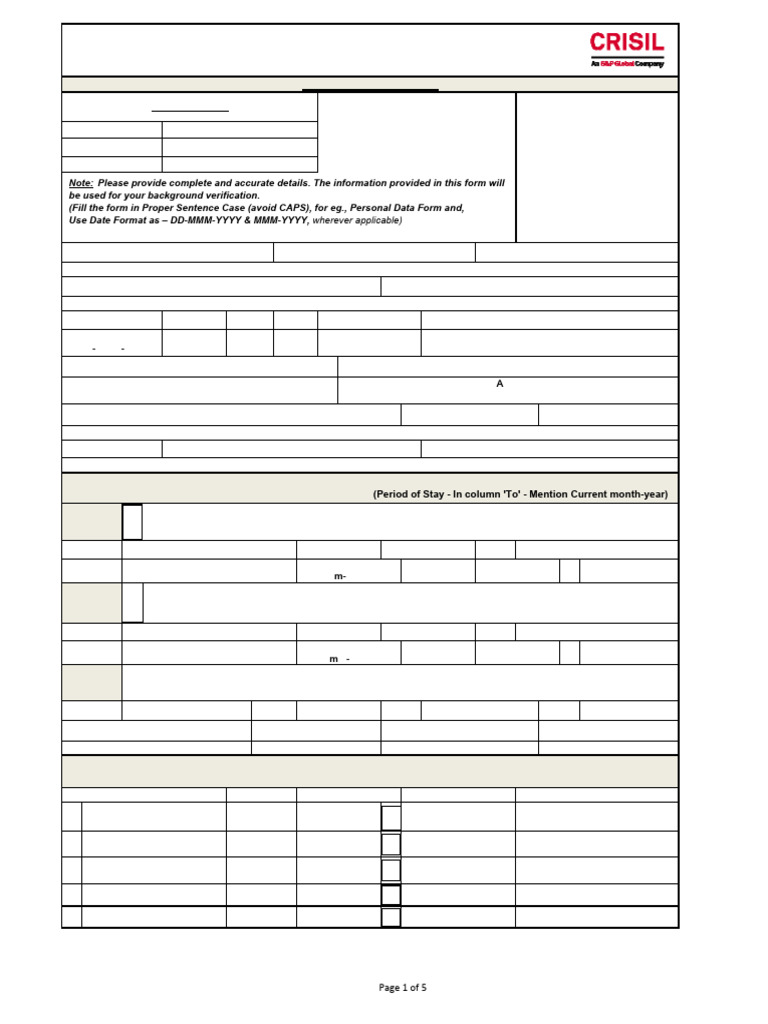 Personal Data Verification Form | PDF | Justice | Crime & Violence