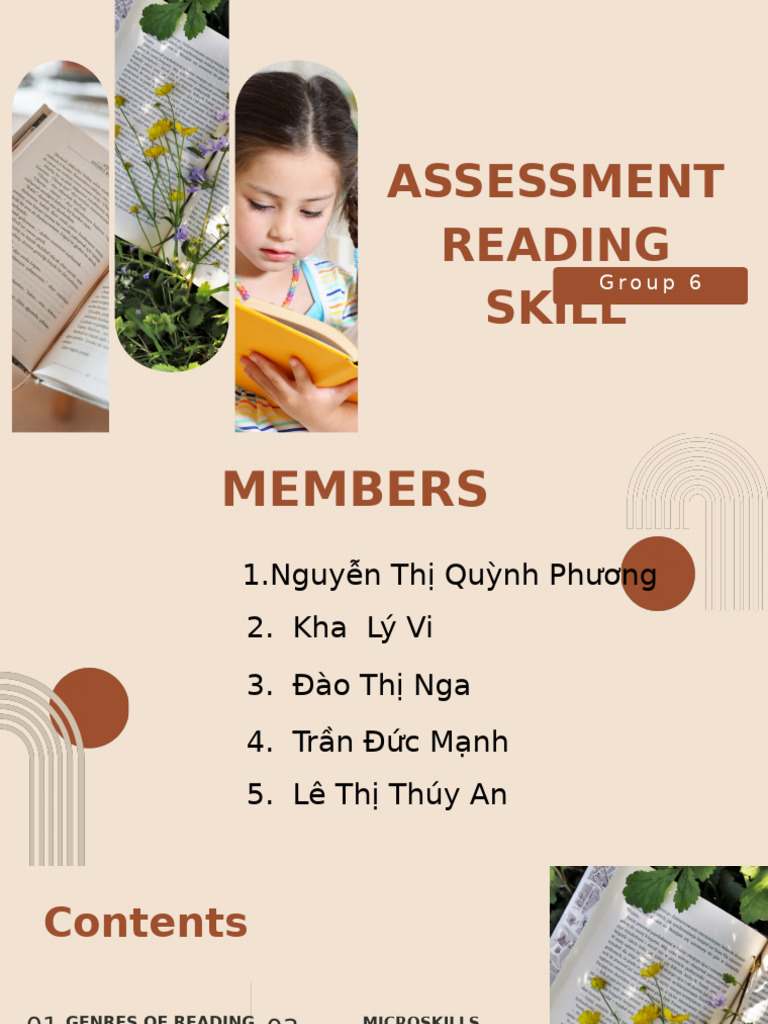 Assessment Reding Skill - Group 6 | PDF | Reading Comprehension | Speed Reading