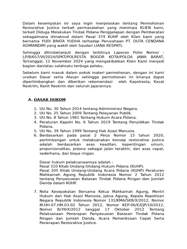 Permohonan RJ Cisarua | PDF