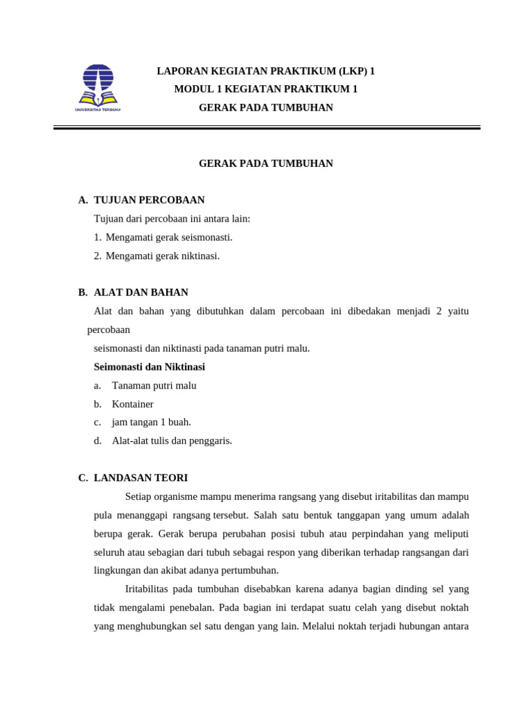LAPORAN KEGIATAN PRAKTIKUM FIKS | PDF