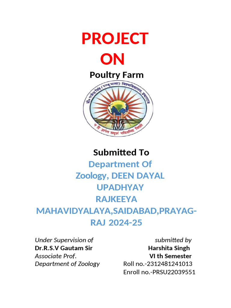 Poultry Farm Project Report 2024-25 | PDF