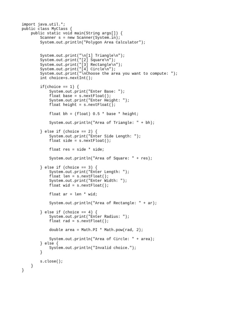 Polygon Area Calculator | PDF