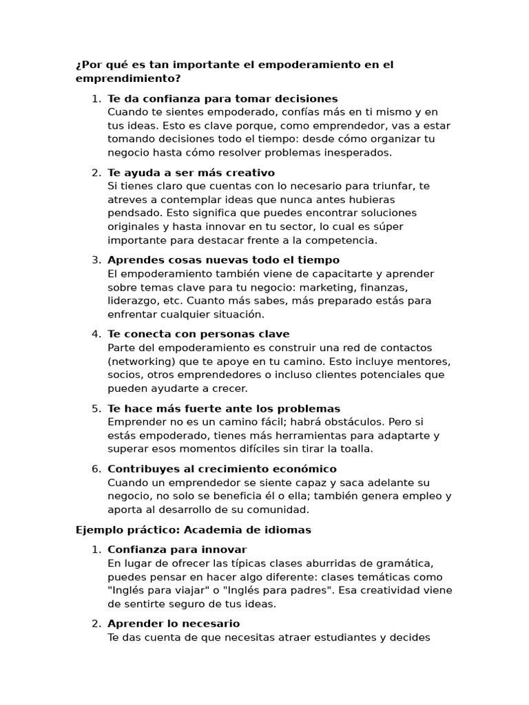 Empoderamiento | PDF | Iniciativa empresarial | Empoderamiento