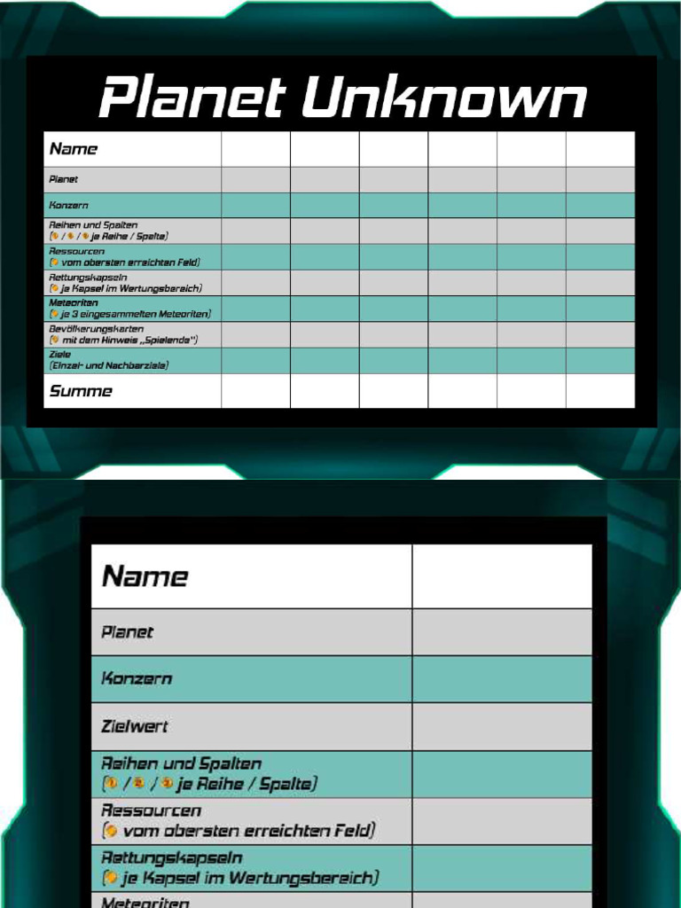 Scoresheet V1.1 | PDF