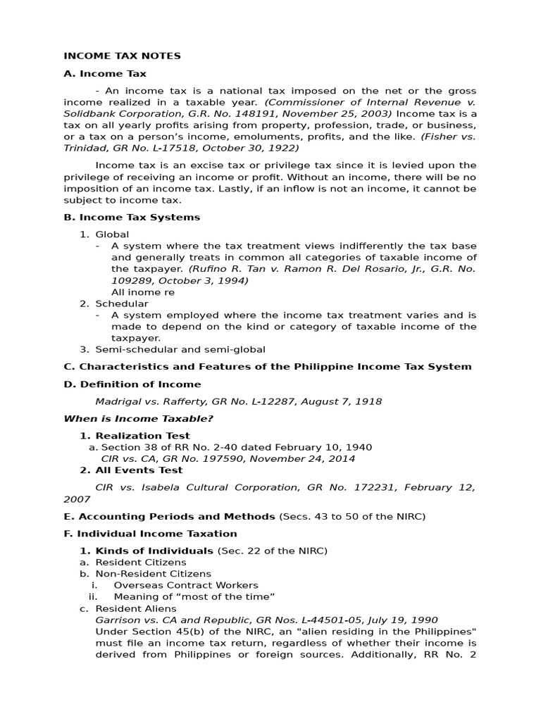 Philippine Income Tax Overview Guide | PDF | Taxes | Income Tax