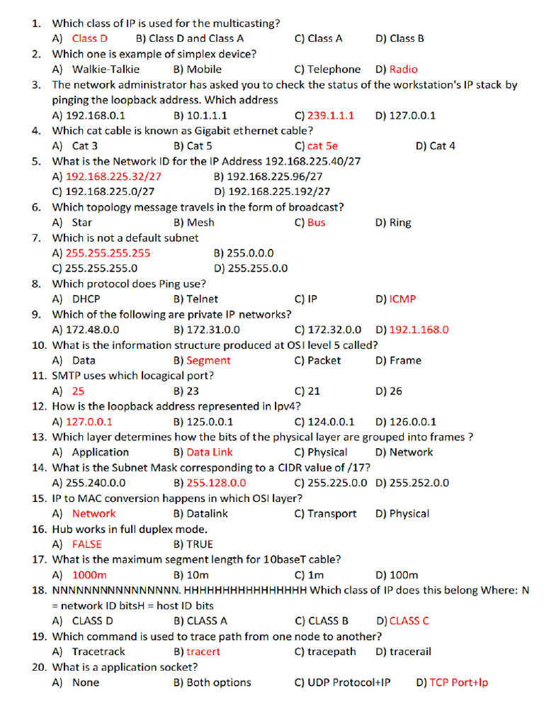 Network Assesment Questions | PDF