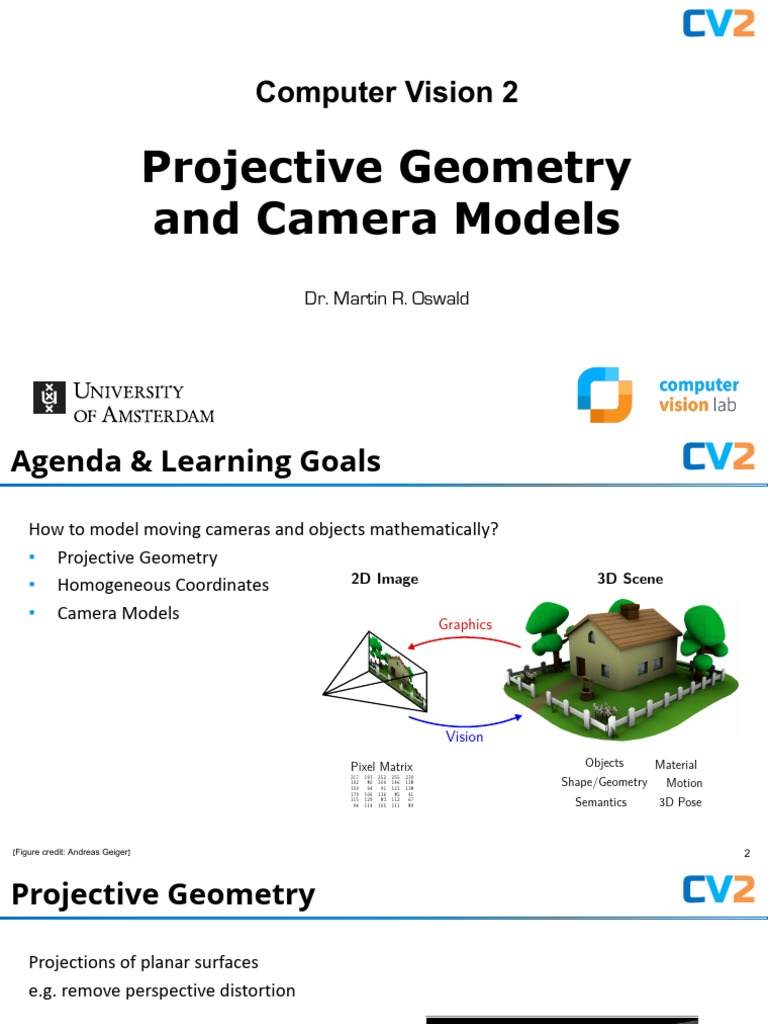 01 CV2 Projective Geometry Camera Models | PDF | 2 D Computer Graphics | 3 D Computer Graphics