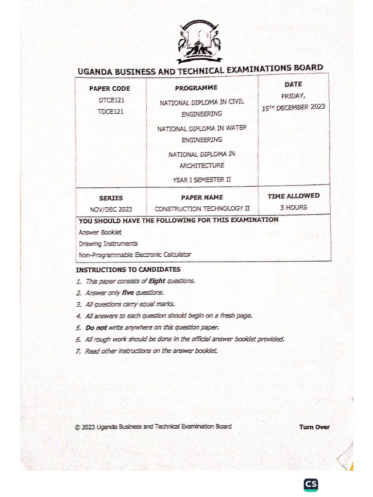 Past Papers Semester 2 | PDF