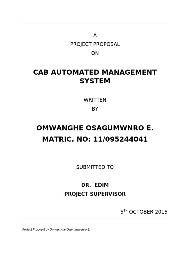 Web-Based Cab Management System Proposal | PDF | Transport | Insurance