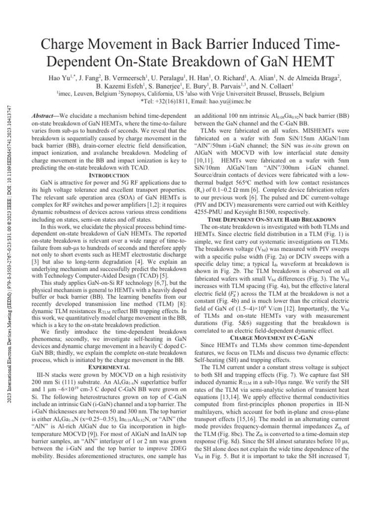 Charge Movement in Back Barrier Induced Time-Dependent On-State ...