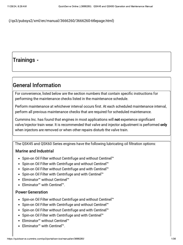 QuickServe Online - (3666260) QSK45 and QSK60 Operation and Maintenance ...