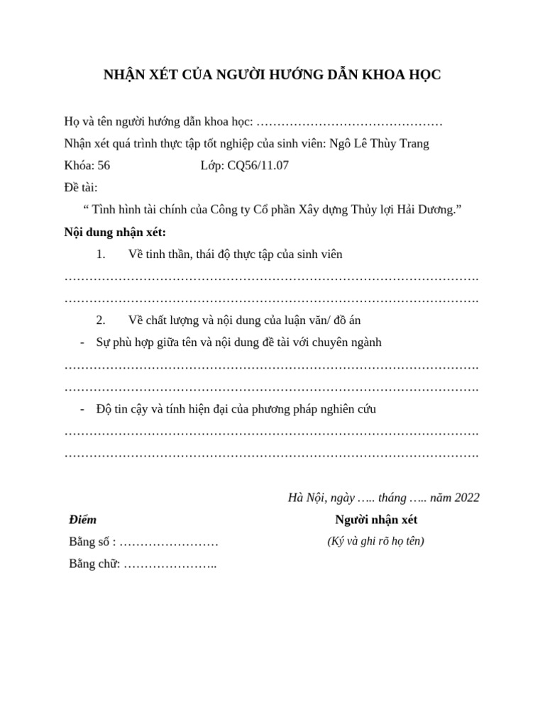 Phiếu nxet | PDF